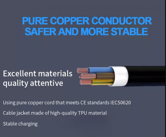 CE TUV Type 1 To Type 2 EV Cable 32A 7.4kW EVSE Supply Cable