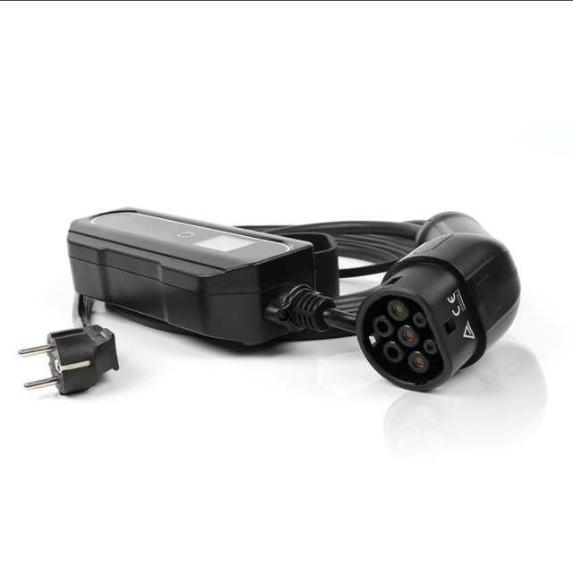 Schuko Type 2 Portable EV Charger 16A 230V Car EV Charger LCD And Time ...