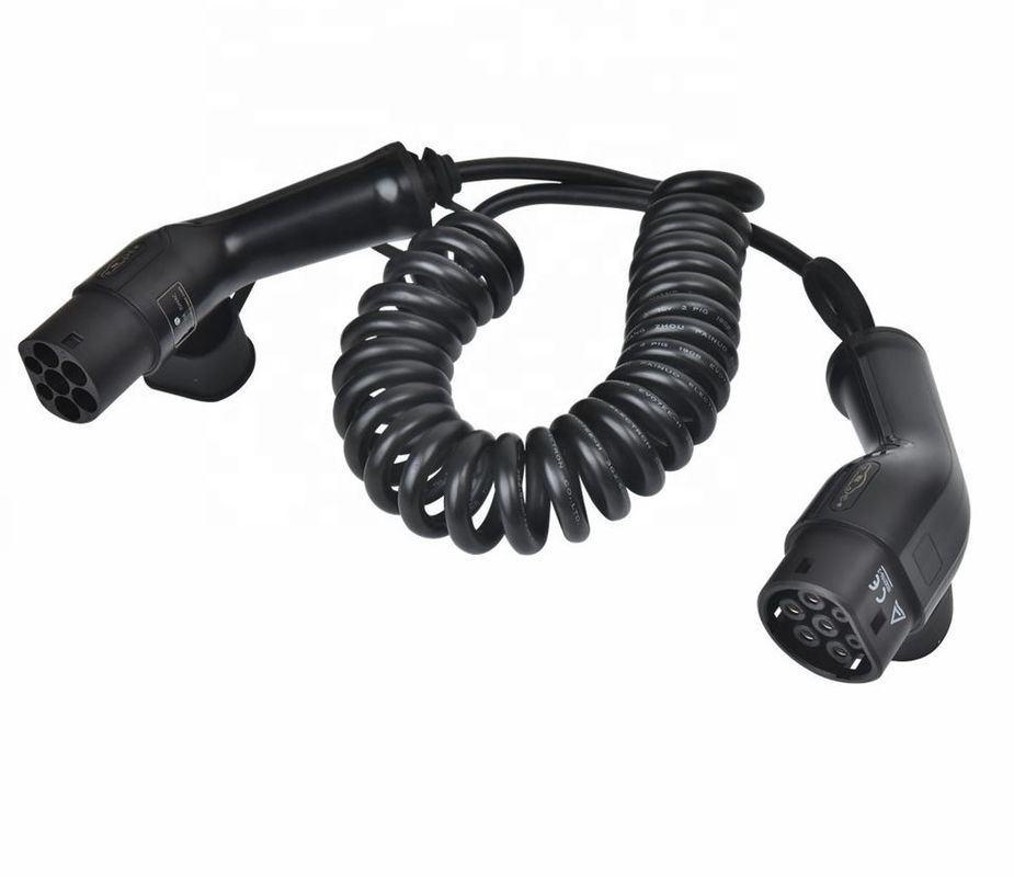 Type 2 Charging Cable 22kW 3 Phase Spiral EV Charging Cord 4kg