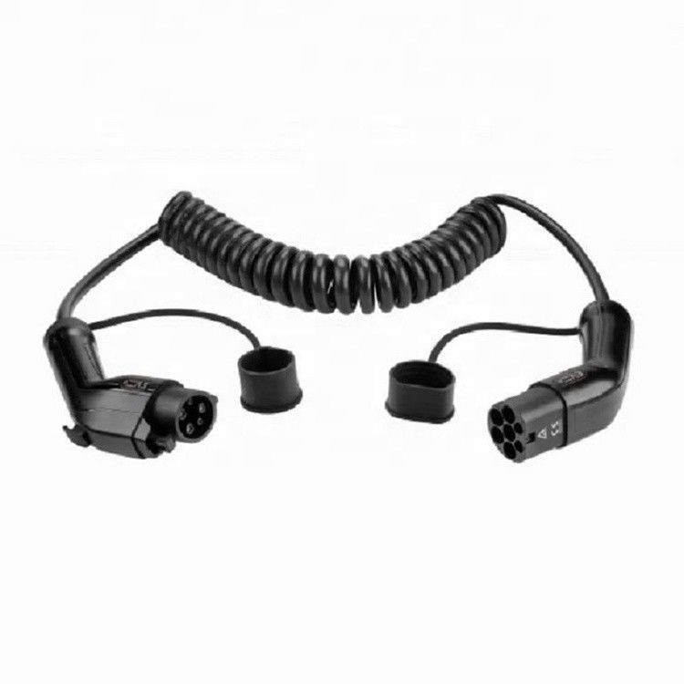 HEIU Type 1 To Type 2 EV Cable TPU Coiled EV Charging Cable IP55