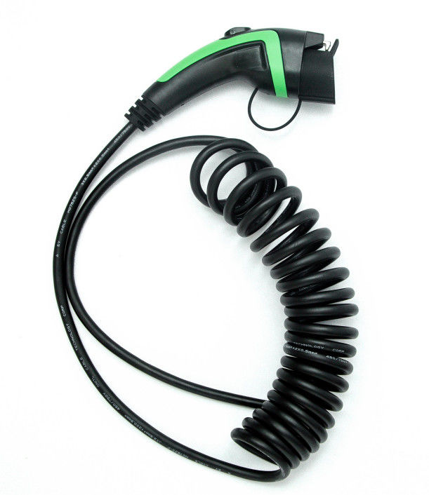 250V 32A J1772 Type 1 Charging Cable Tethered Open End Coiled Cable