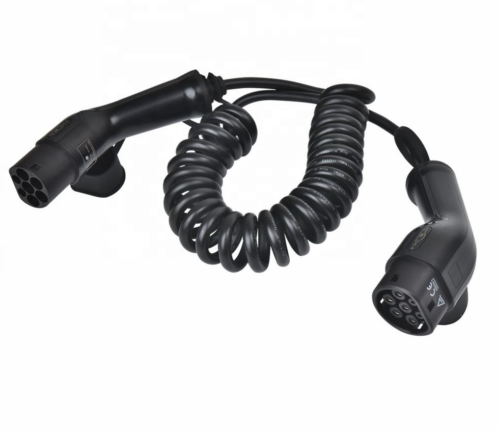 Type 2 Charging Cable 22kW 3 Phase Spiral EV Charging Cord 4kg