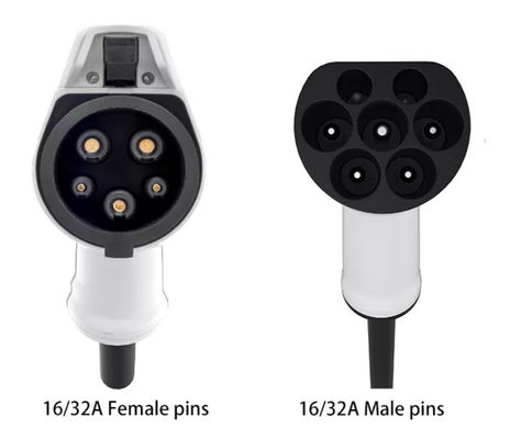 32A 250V Mobile Charging Cable Type 1 To Type 2 EVSE Cable